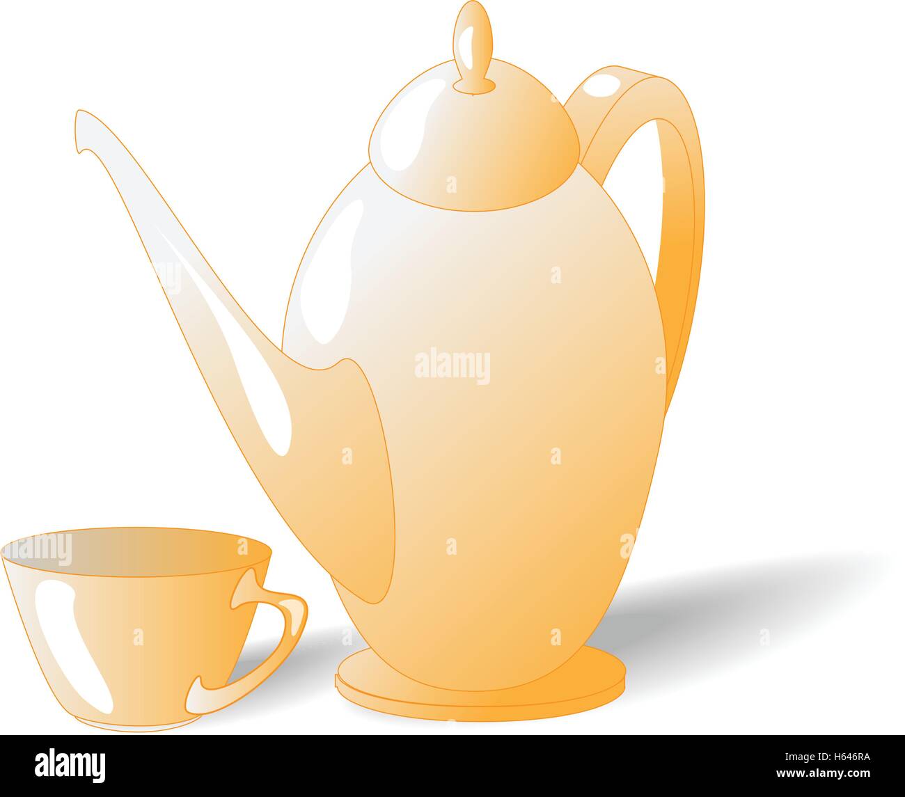 Pot cup hot coffee Stock Vector Images - Alamy