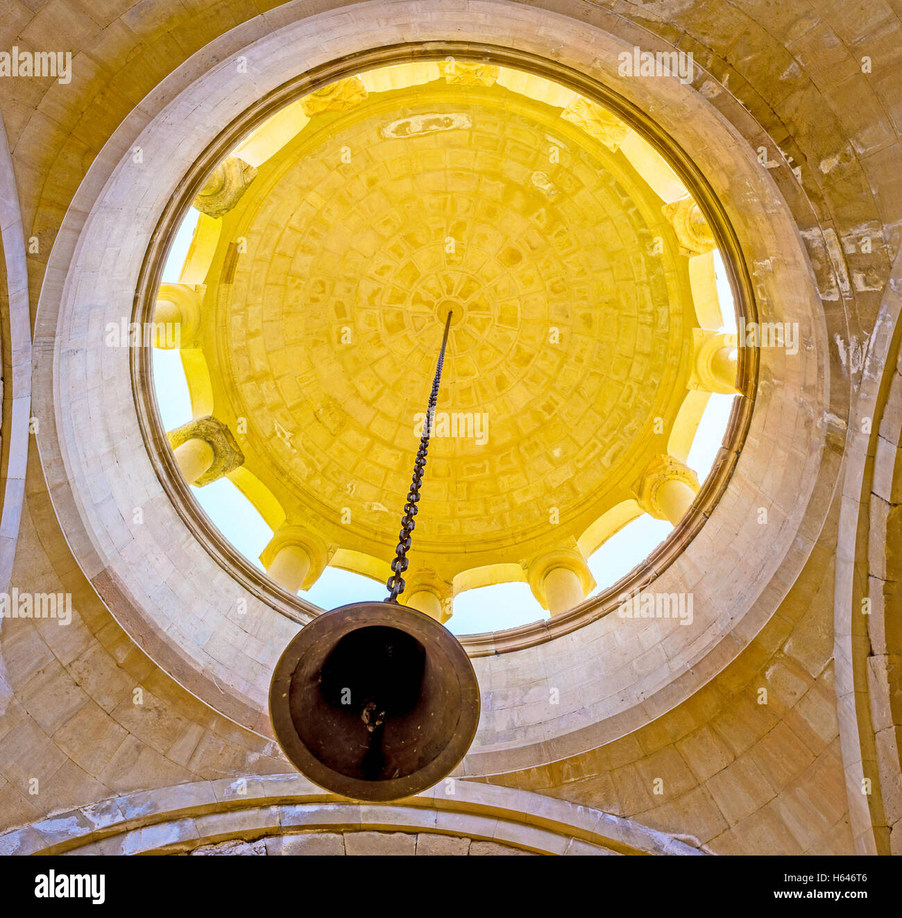 The dome of memorial rotunda temple on the top floor of Astvatsatsin ...