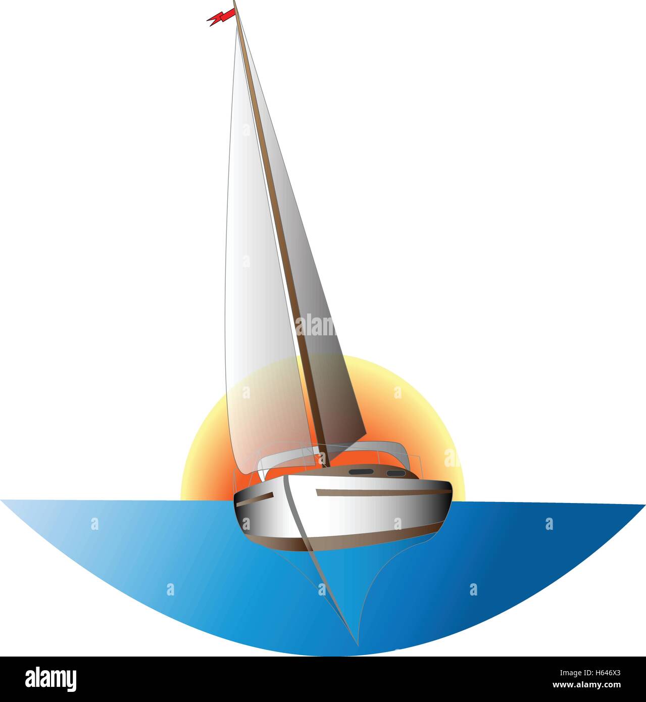 yacht vector isolated on white Stock Vector Image & Art - Alamy