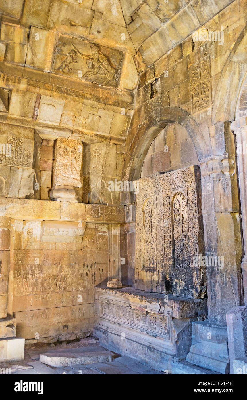 The gavit hall of Surb Astvatsatsin (Burtelashen) Church with the old ...