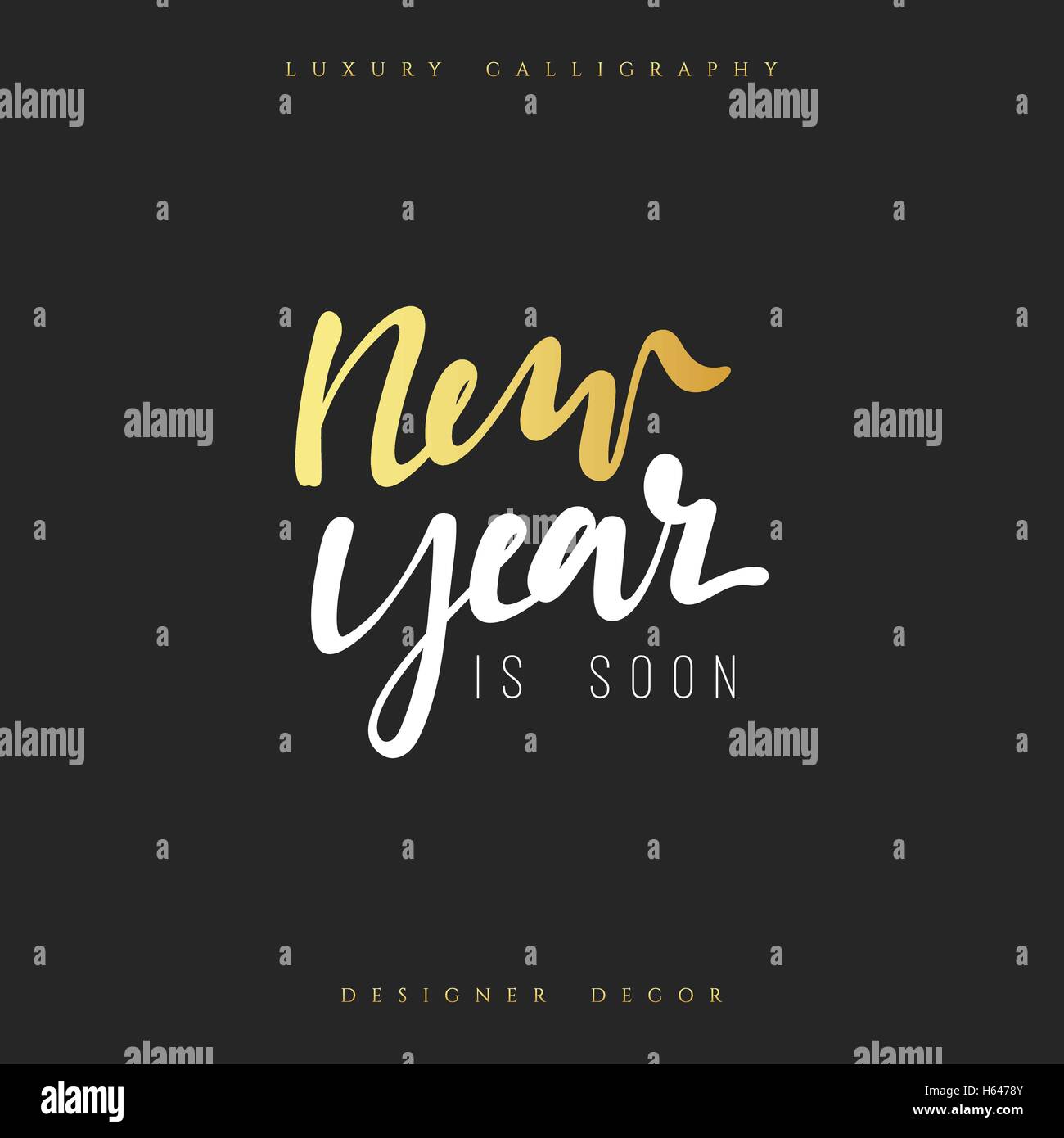 New year is soon lettering handmade calligraphy Stock Vector Image ...