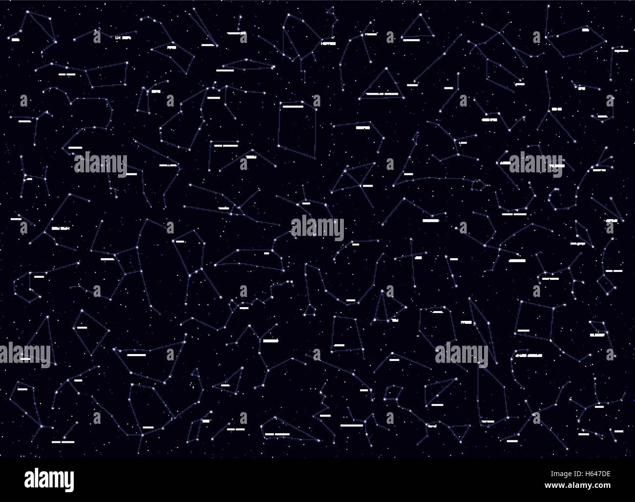 Big set of all famous constellations, modern astronomical signs the ...