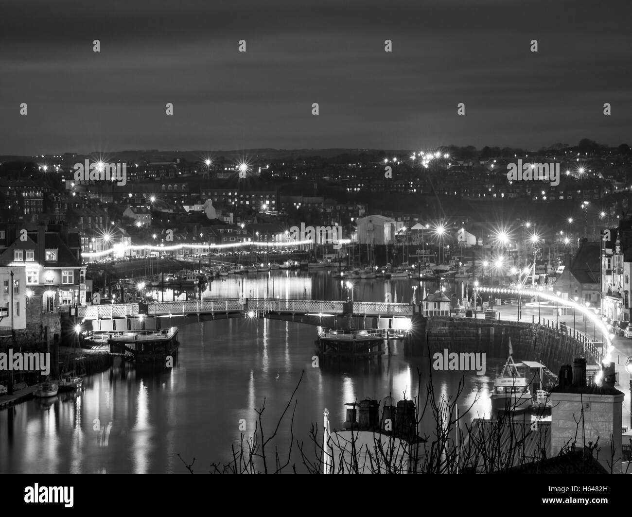 Whitby swing bridge harbour Black and White Stock Photos & Images - Alamy