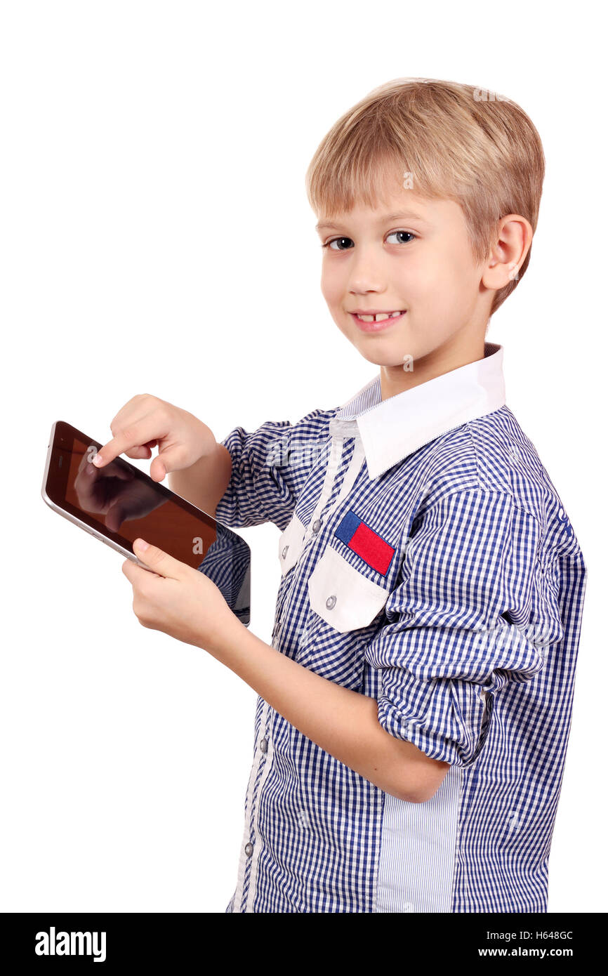 boy play with tablet pc Stock Photo - Alamy
