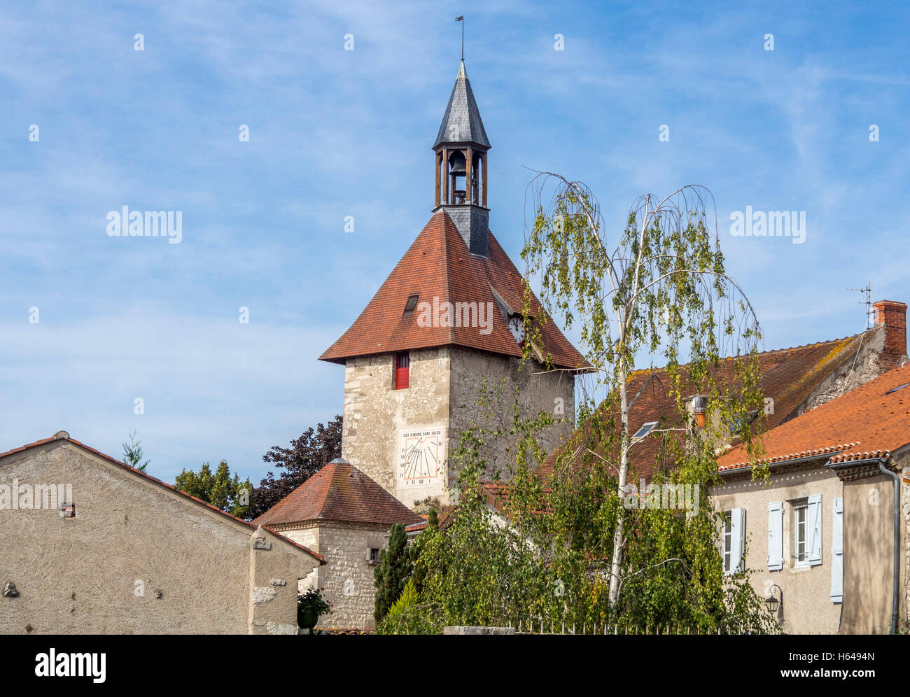 Charroux labelled The Most Beautiful Villages of France, the Belfry ...