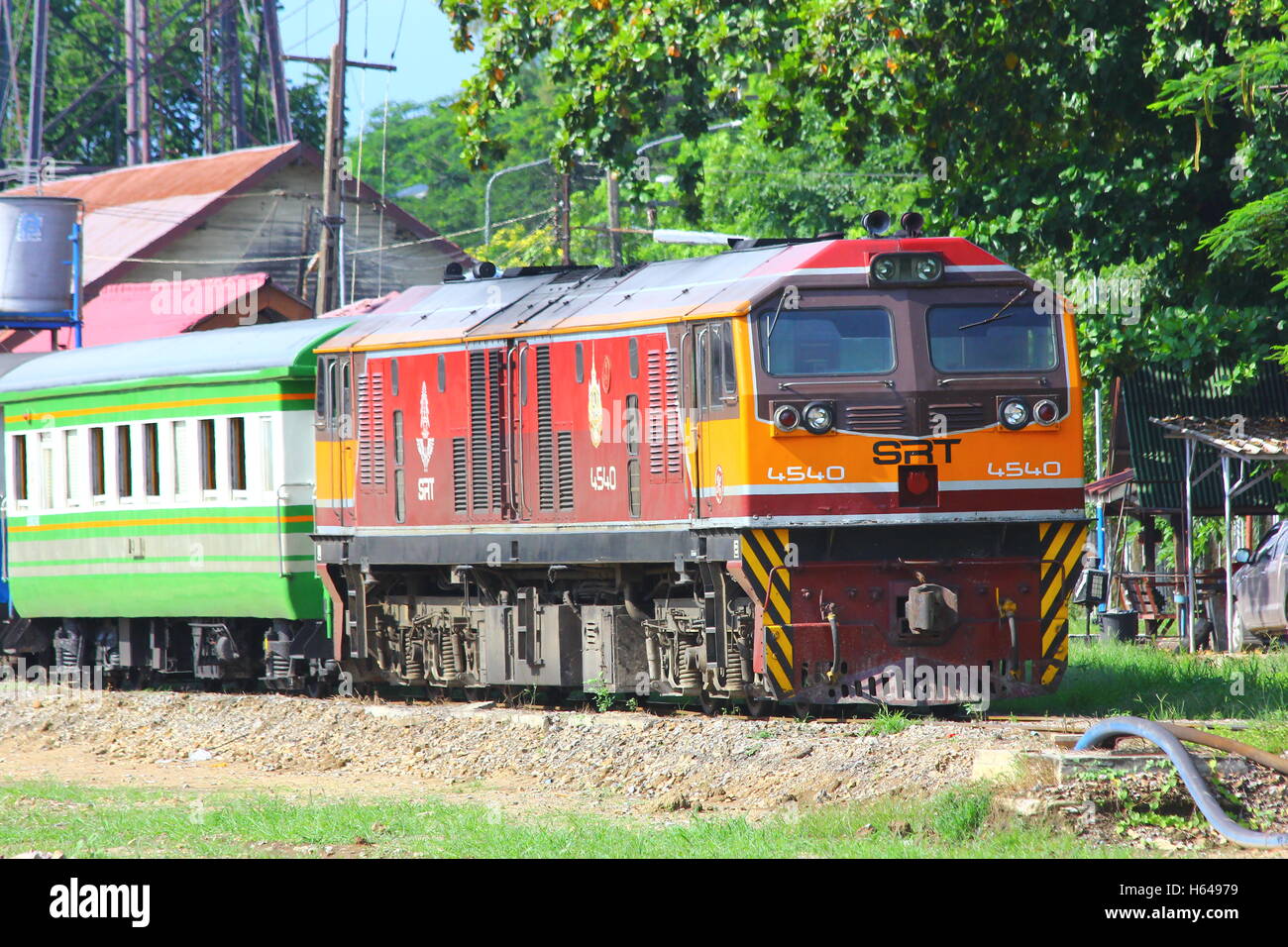 Ge Diesel locomotive for train from chiangmai to bangkok. Photo at ...