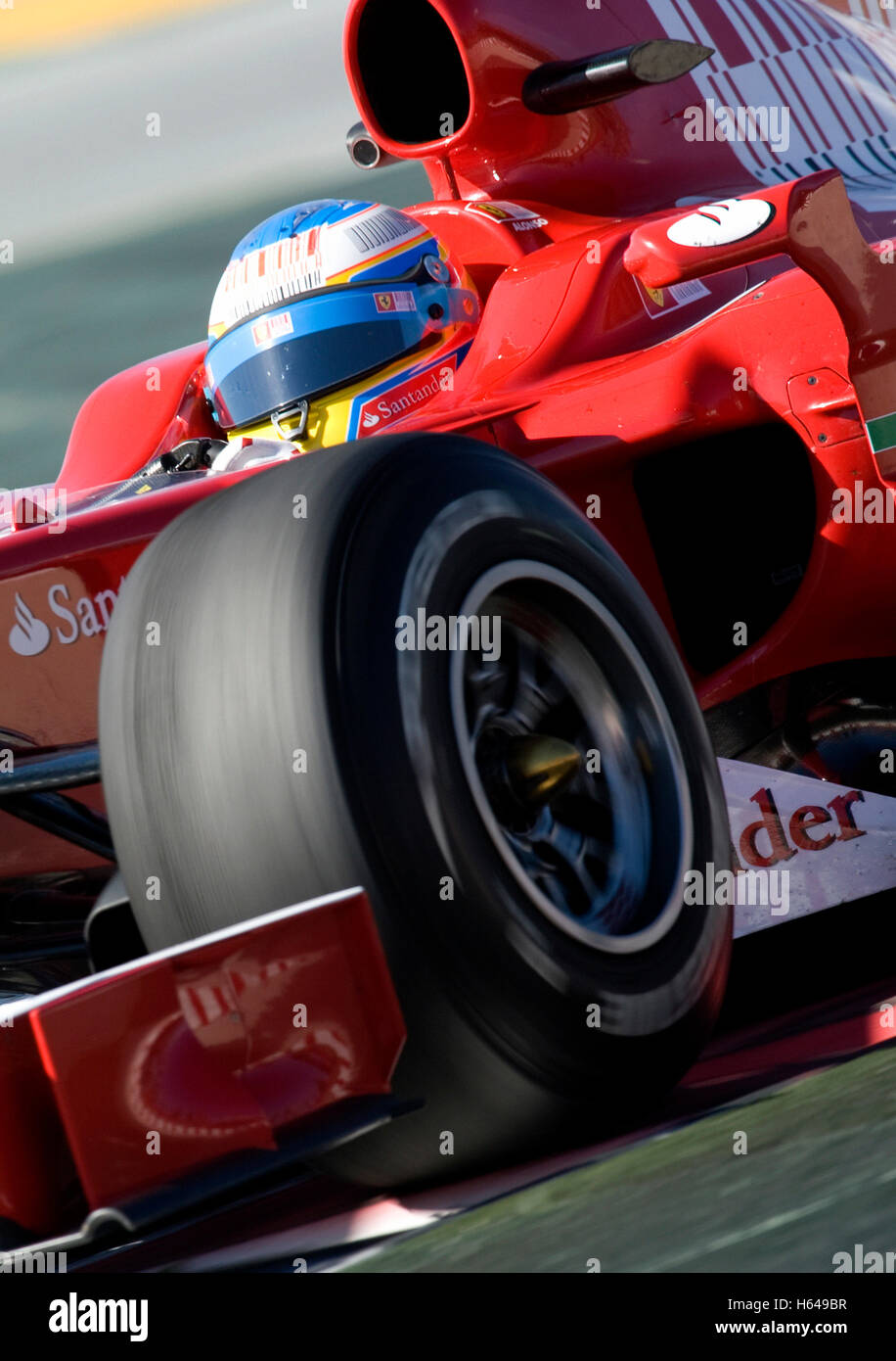 Motorsports, Fernando Alonso, SPA, in the Ferrari F10 race car, Formula ...