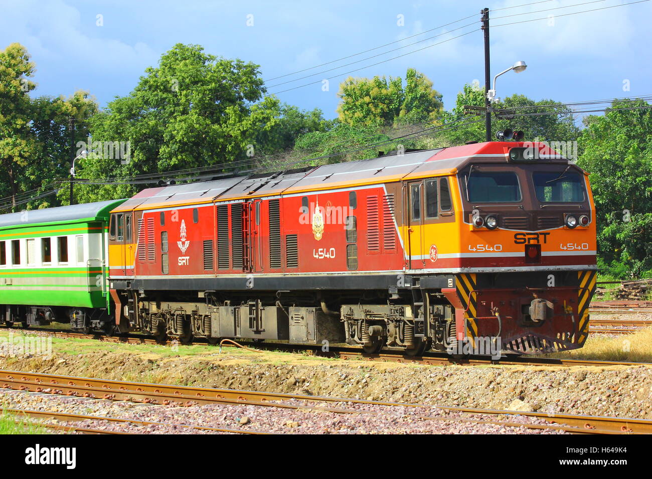 Ge Diesel locomotive for train from chiangmai to bangkok. Photo at ...