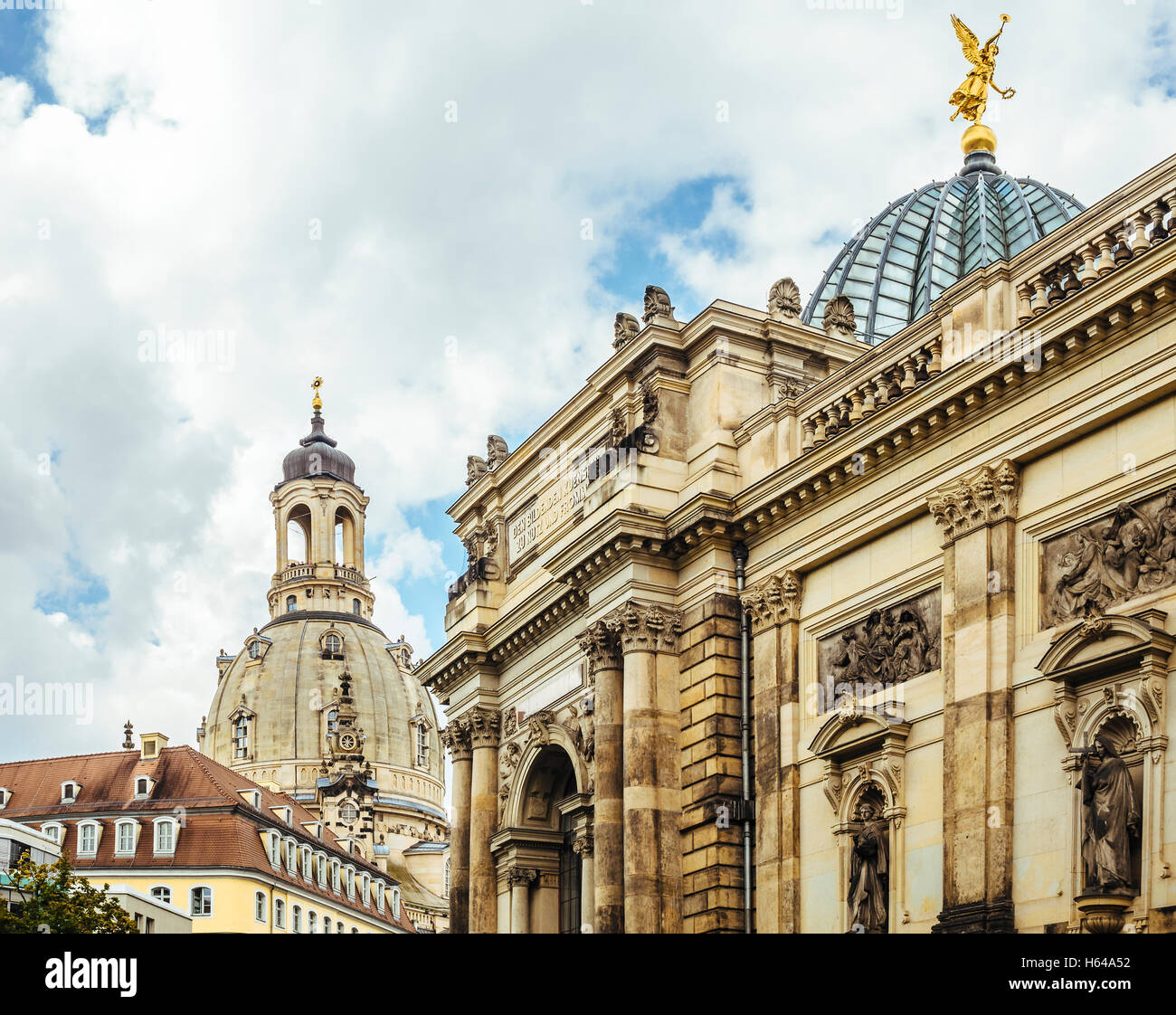 Germany, Dresden, Dresden Frauenkirche and the University of Visual ...