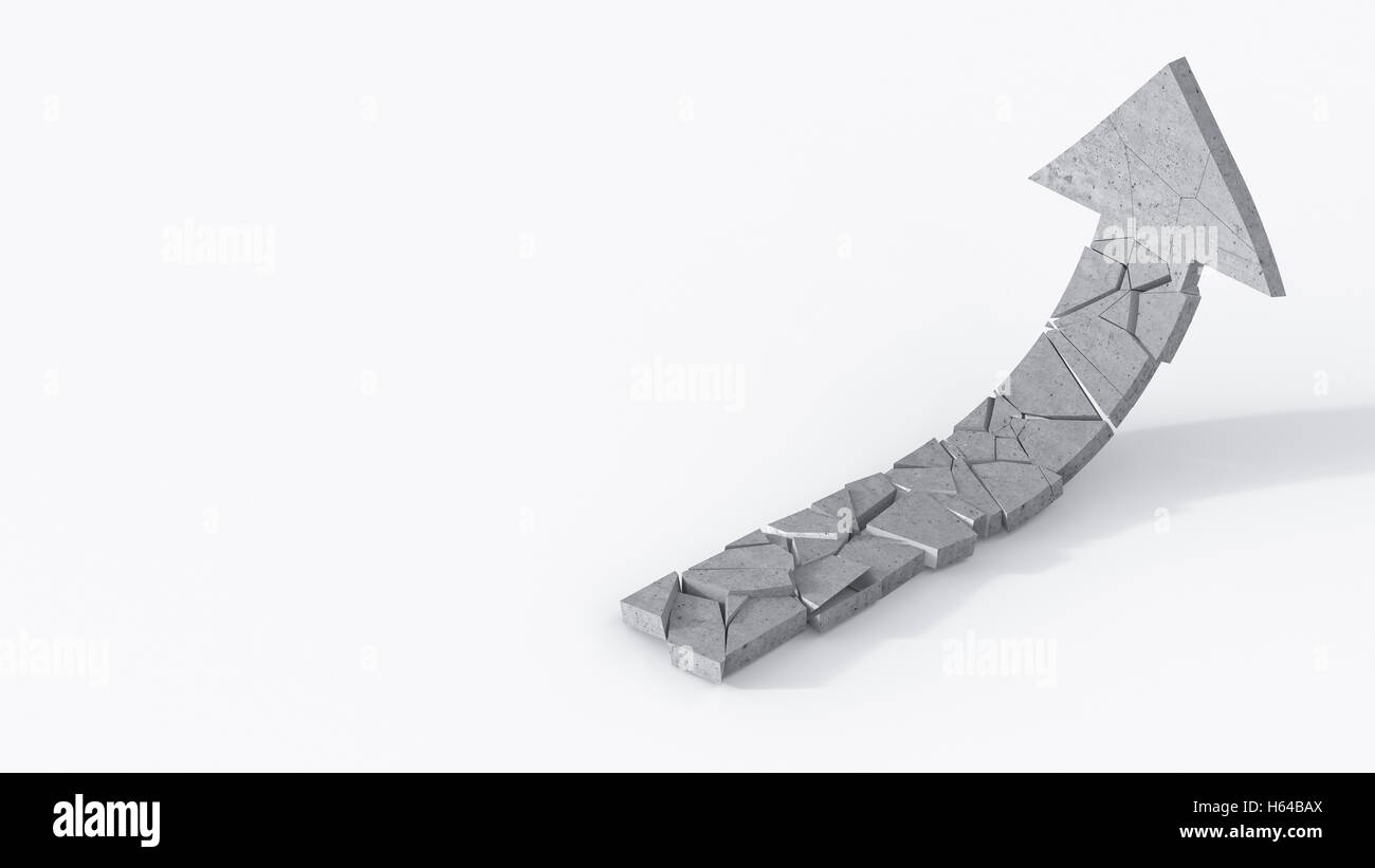 Broken concrete arrow Stock Photo - Alamy