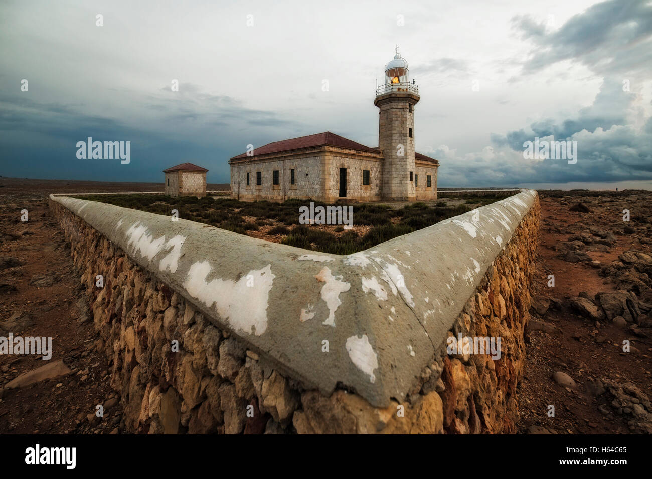 Spain, Menorca, lighthouse at Punta Nati Stock Photo - Alamy
