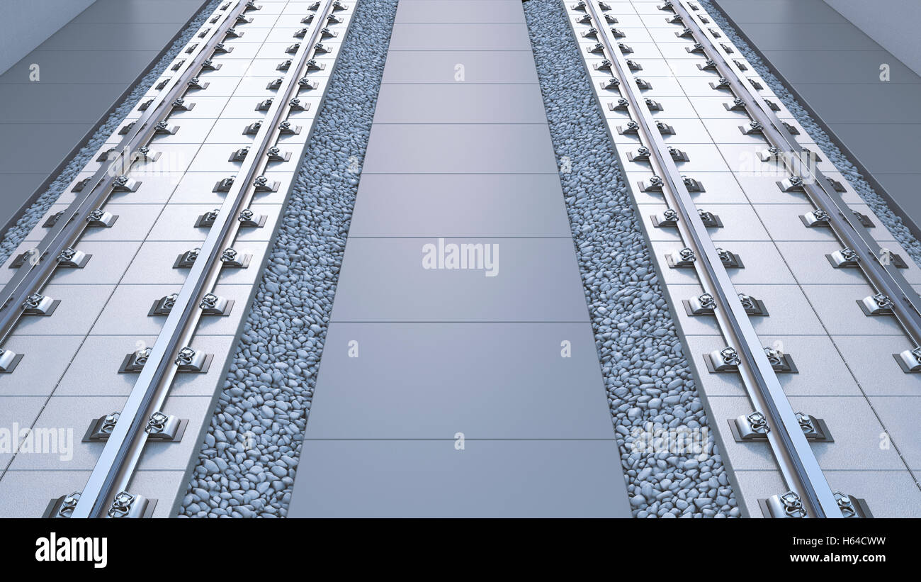 3D rendering, rail tracks Stock Photo - Alamy
