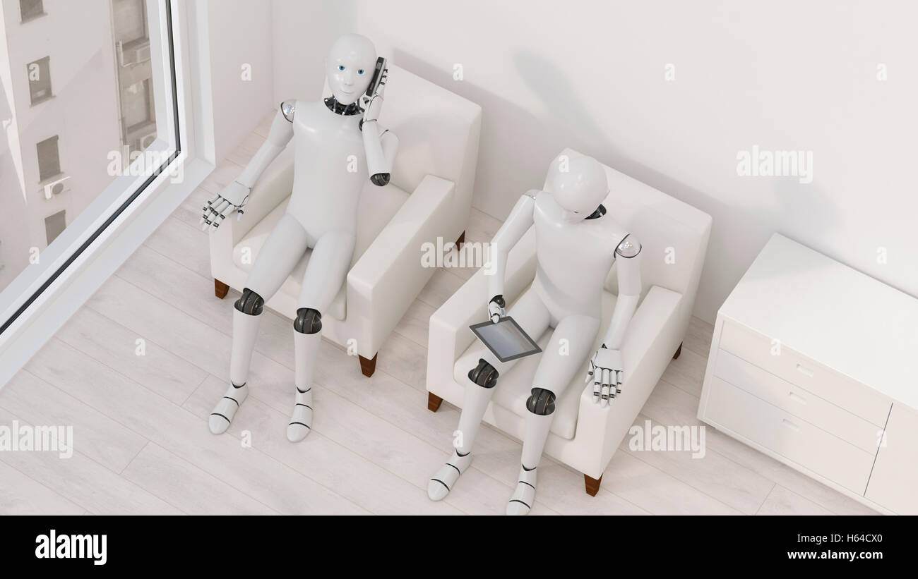 Robot sitting on chair hi-res stock photography and images - Alamy