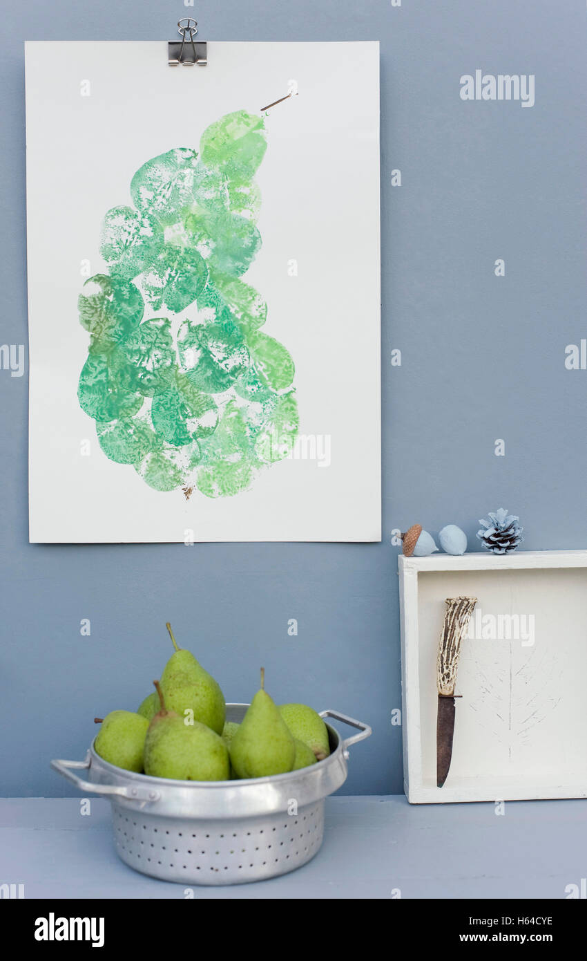 Print with pears Stock Photo - Alamy
