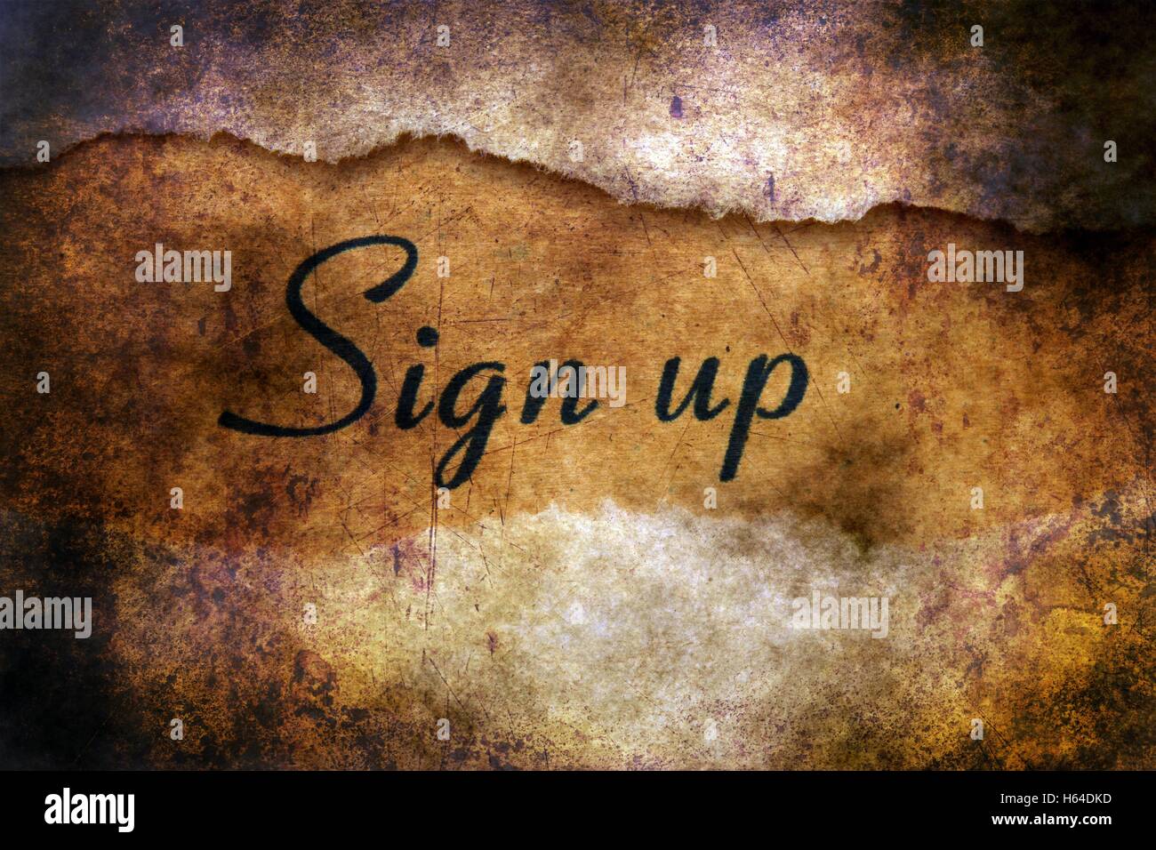 Sign up text on grunge background Stock Photo - Alamy