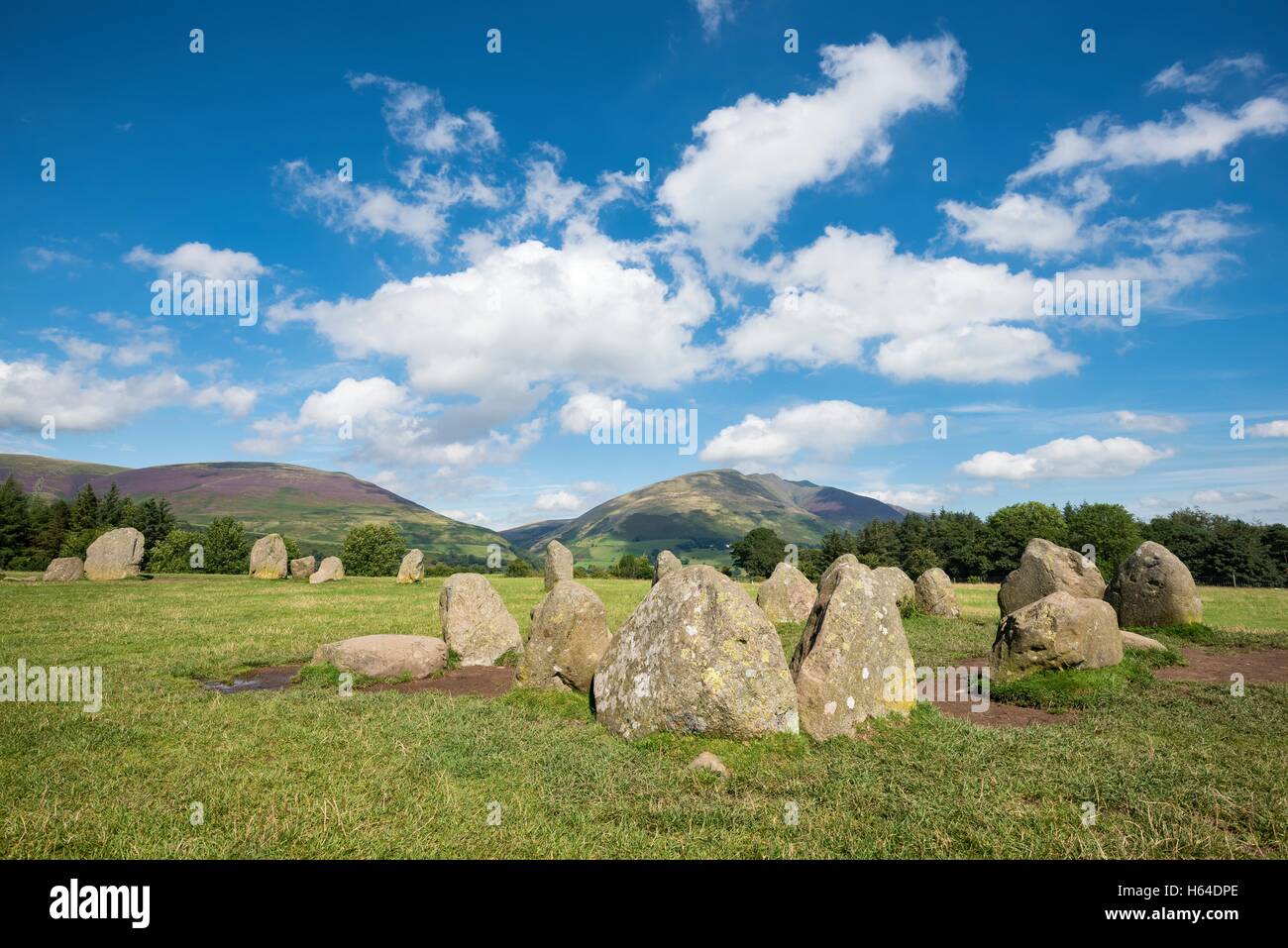 UK, Lake District, view to Castlerigg Stone Circle Stock Photo - Alamy