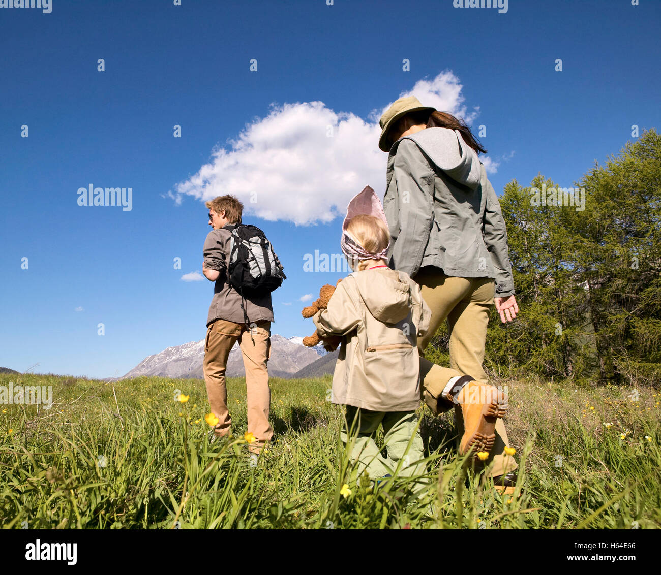 Family on a hiking trip Stock Photo - Alamy