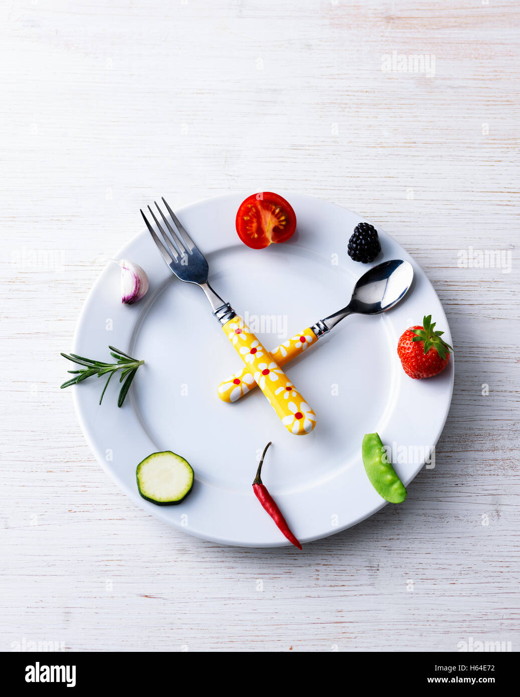 Clock Food Plate High Resolution Stock Photography and Images - Alamy