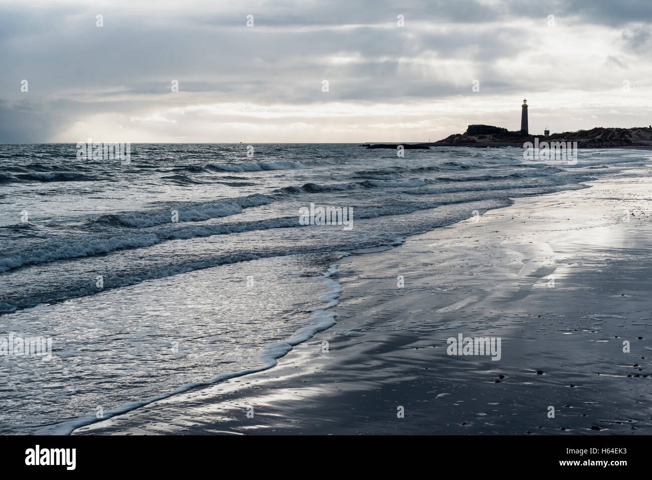 Denmark, Skagen, lighthouse at the beach Stock Photo - Alamy