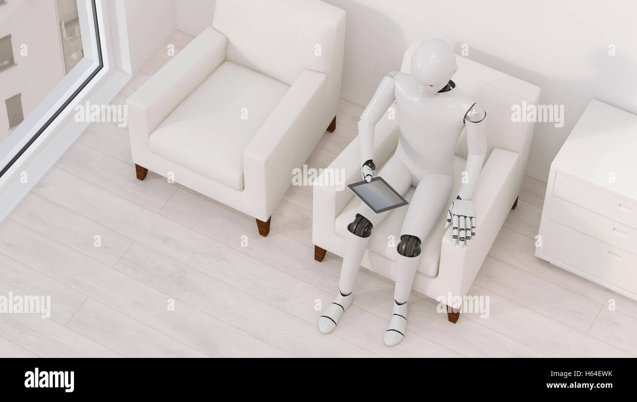 Robot sitting on chair hi-res stock photography and images - Alamy