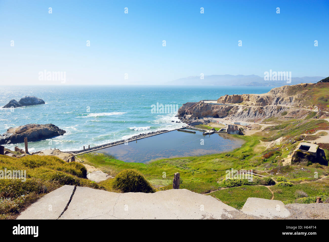 USA, California, San Francisco, ruins of Sutro Baths at Sutro Heights ...
