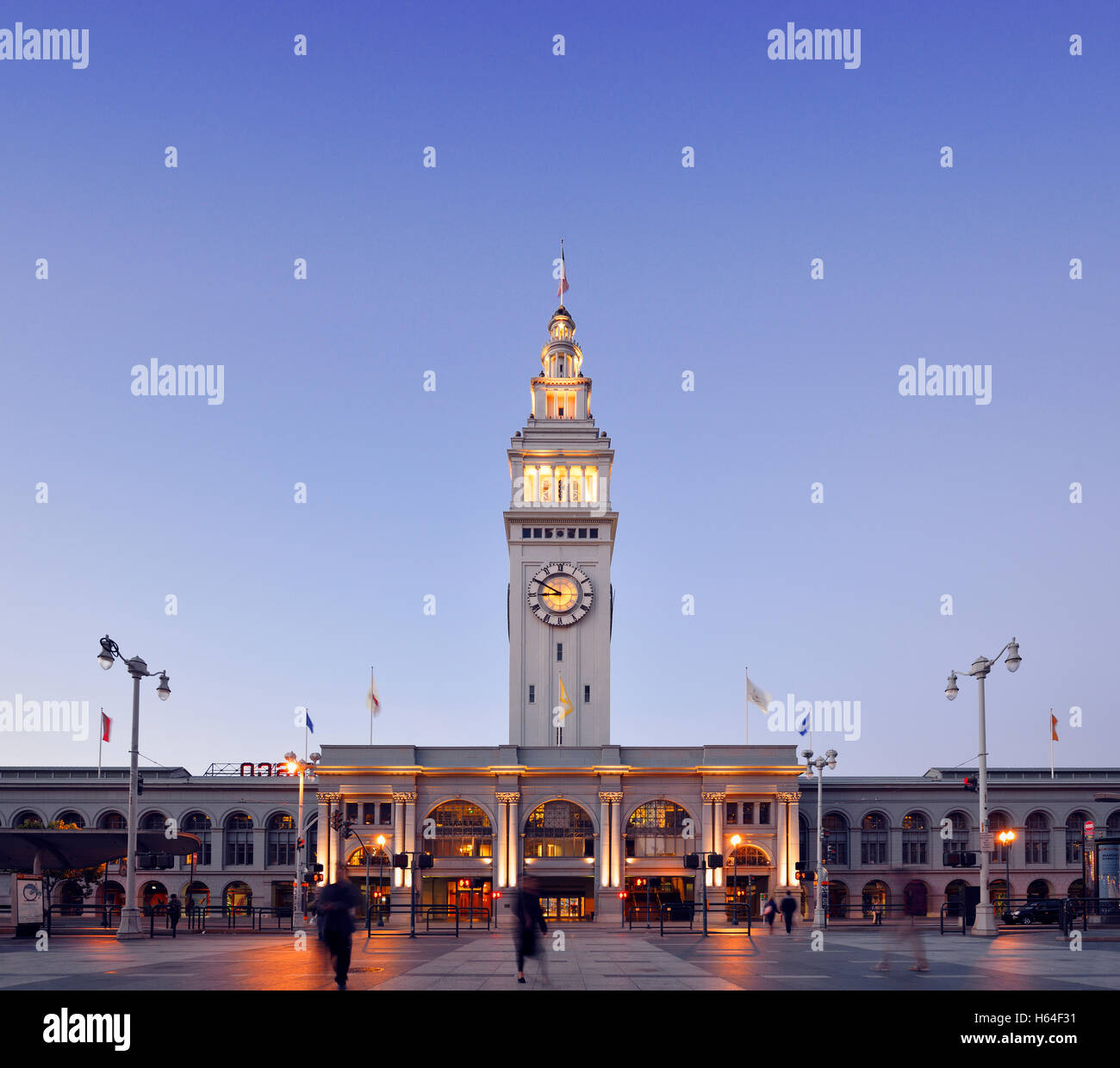 USA, California, San Francisco, Ferry Building and Ferry Plaza at The ...