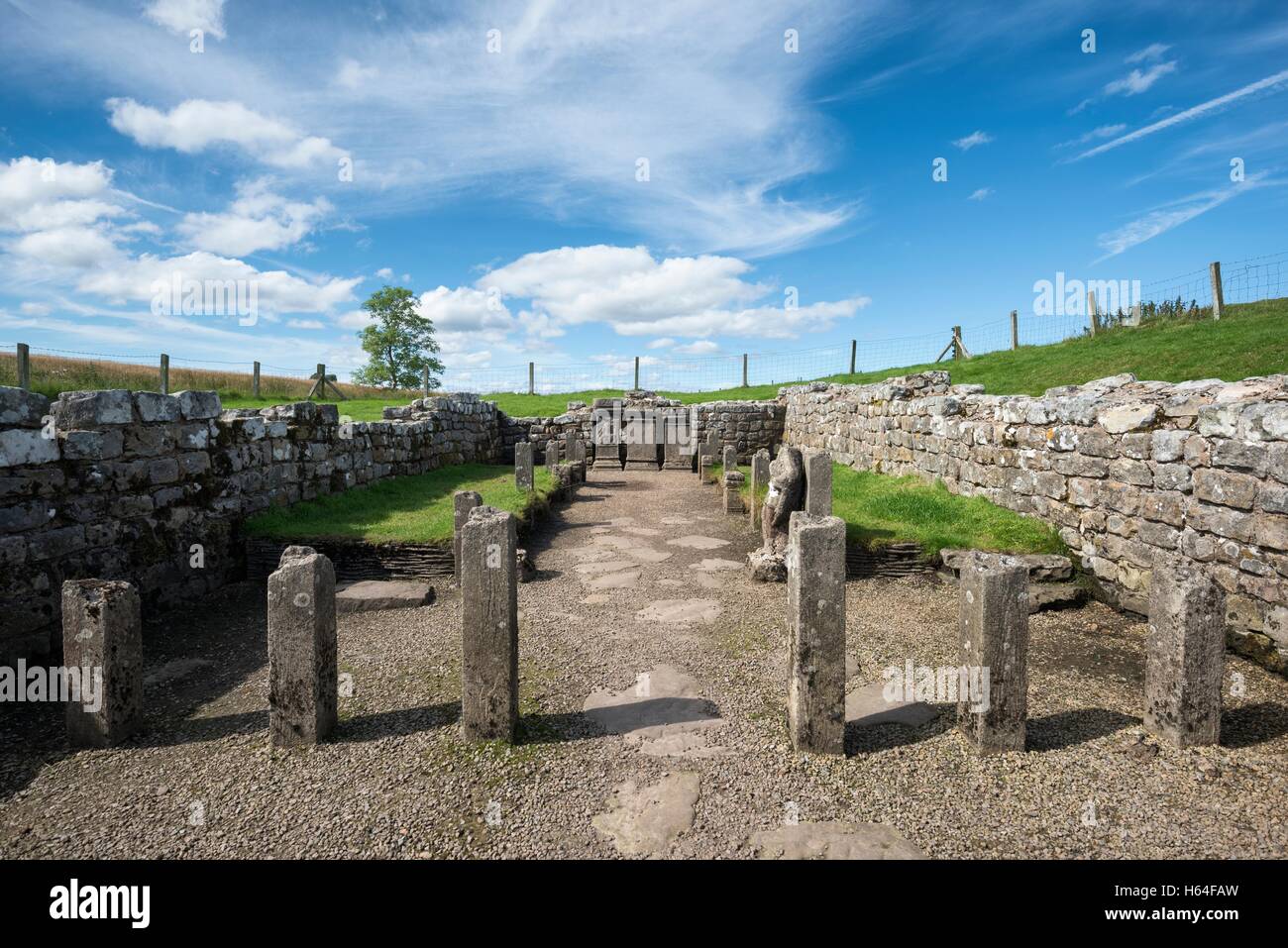 UK, Northumberland, Carrawburgh, Mithraeum Stock Photo - Alamy