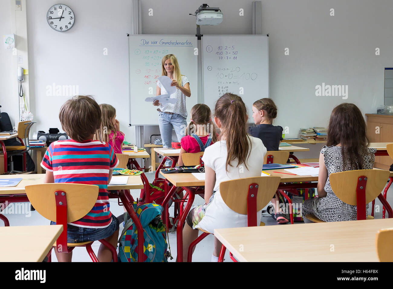 Teacher with her class Stock Photo - Alamy