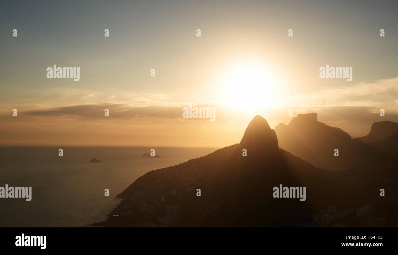 Brazil, Rio de Janeiro, Sunrise on the Atlantic Ocean shoreline Stock ...