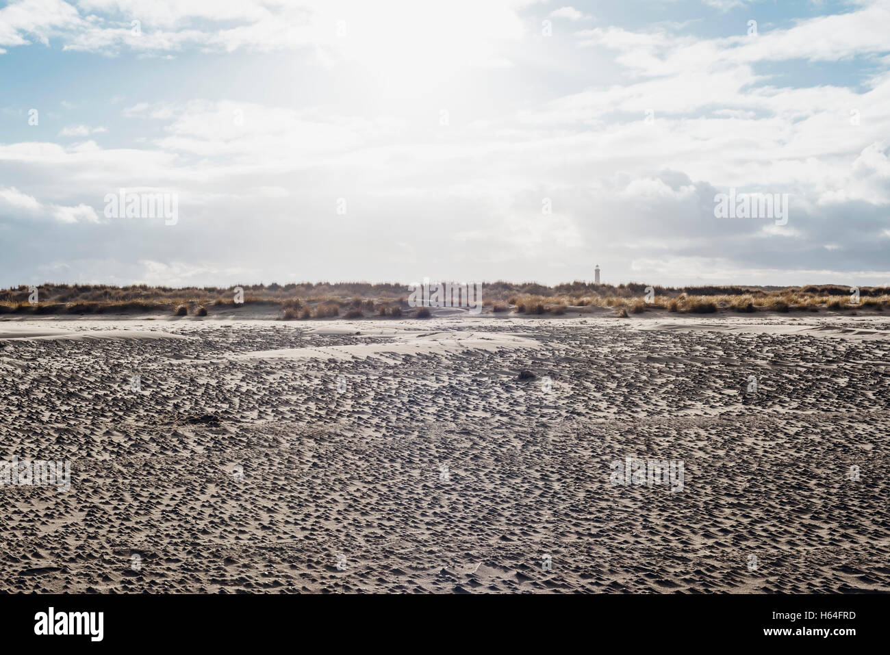 Denmark, Skagen, beach with lighthouse in the background Stock Photo ...