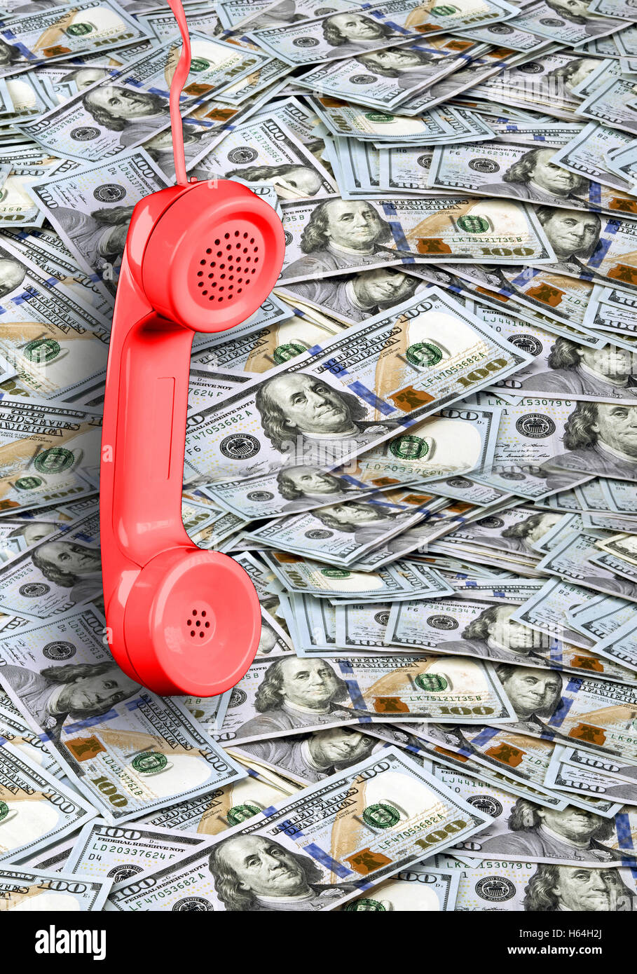 Phone home for money and cash Stock Photo - Alamy