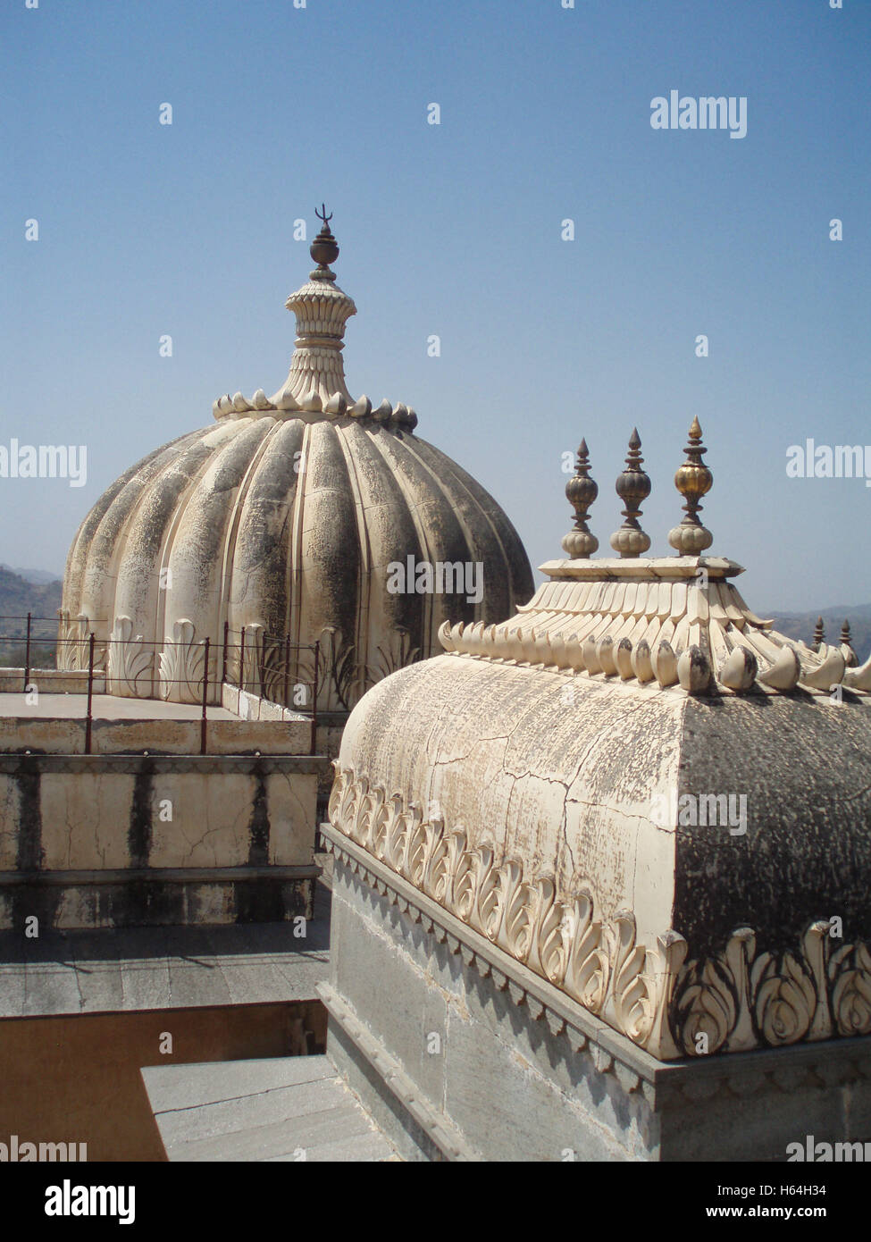 Ornate Rooftops as Viewed from Wall of Kumbhalgarh Fort, India Stock ...