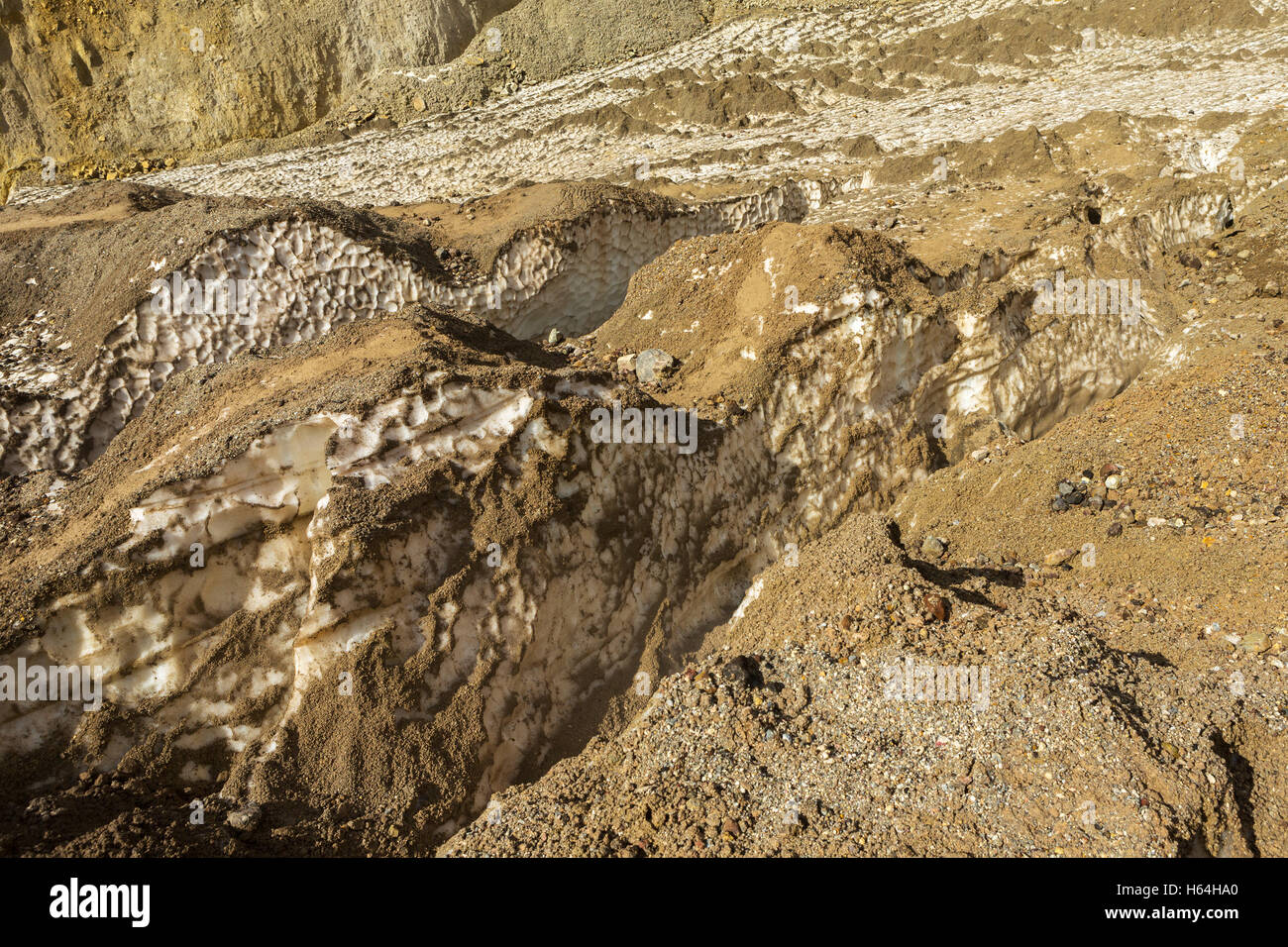 Glaciers on slopes of the active volcano Mutnovsky Stock Photo - Alamy