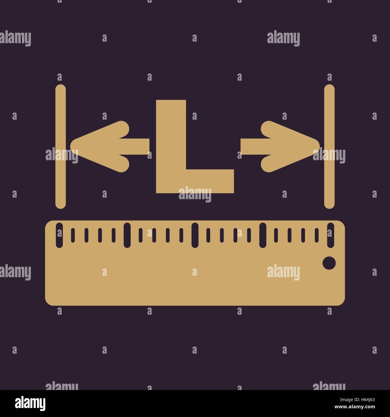 The length icon. Longitude, yardage, lgth symbol. Flat Stock Vector ...