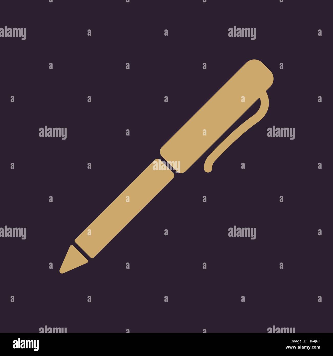The pen and ballpoint icon. Writing symbol. Flat Stock Vector Image ...
