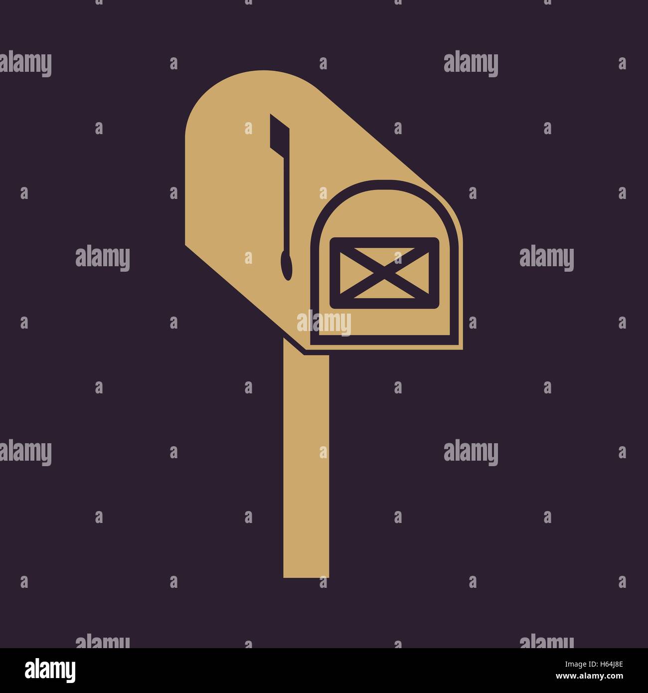 The mailbox icon. Mail, postal, post office symbol. Flat Stock Vector ...