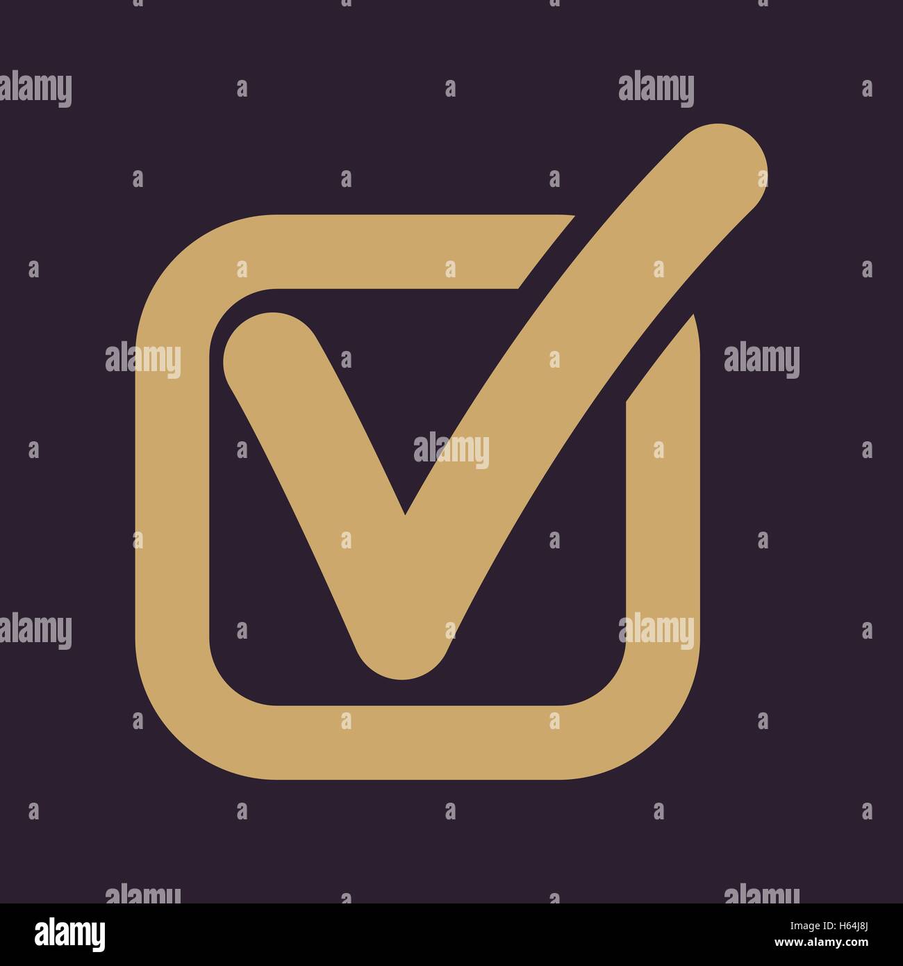 The check icon. Checkmark and checkbox, yes, voting symbol. Flat Stock ...