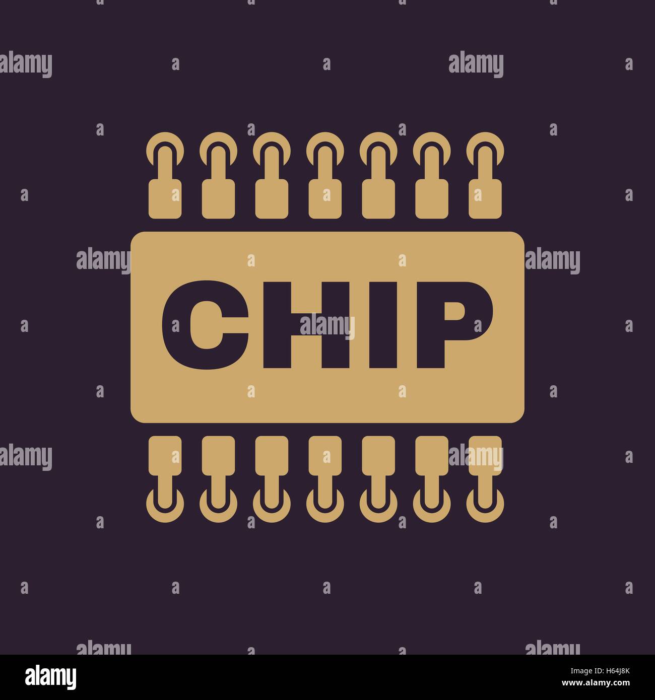 The chip icon. Microchip and microcircuit symbol. Flat Stock Vector ...