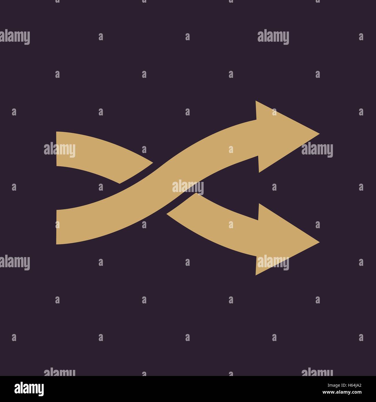 The intersecting arrows icon. Exchange and turn, cross symbol. Flat ...