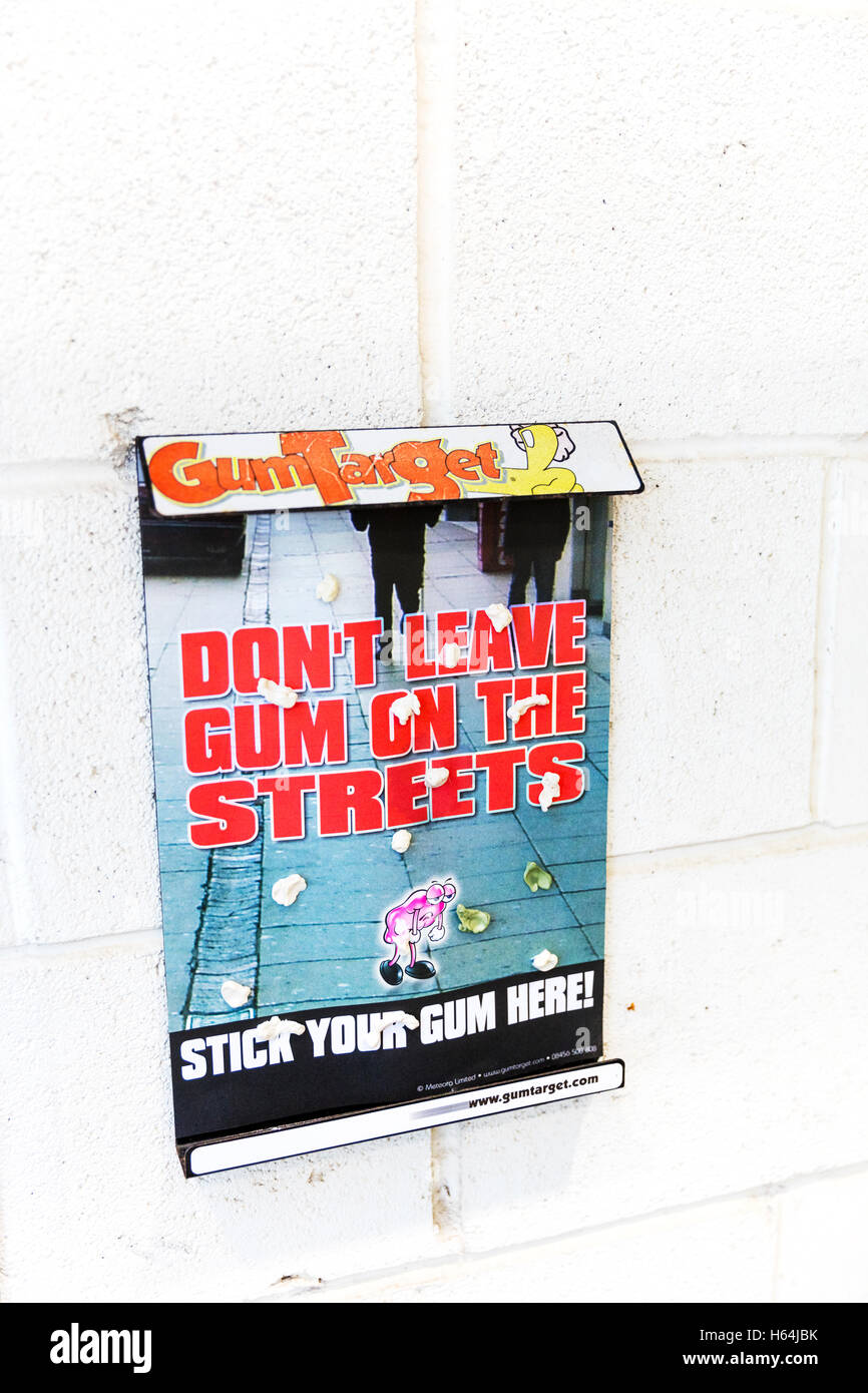 Chewing gum poster stick gum to poster gum stuck to sign preventing gum ...