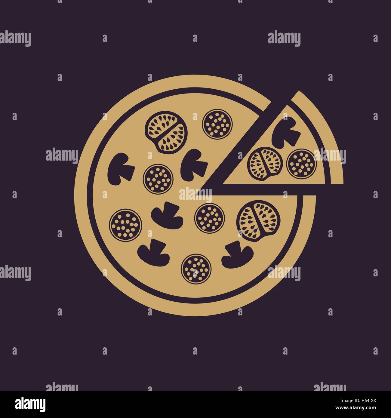 The pizza icon. Pizzeria and baking, fast food symbol. Flat Stock ...