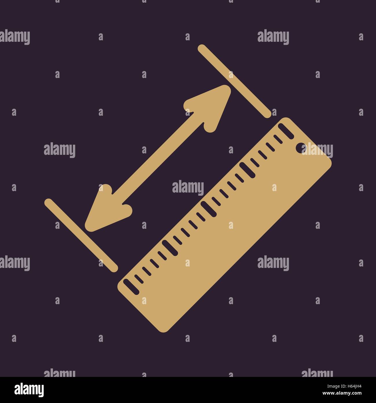 The diagonal measurement icon. Ruler and straightedge, scale symbol ...