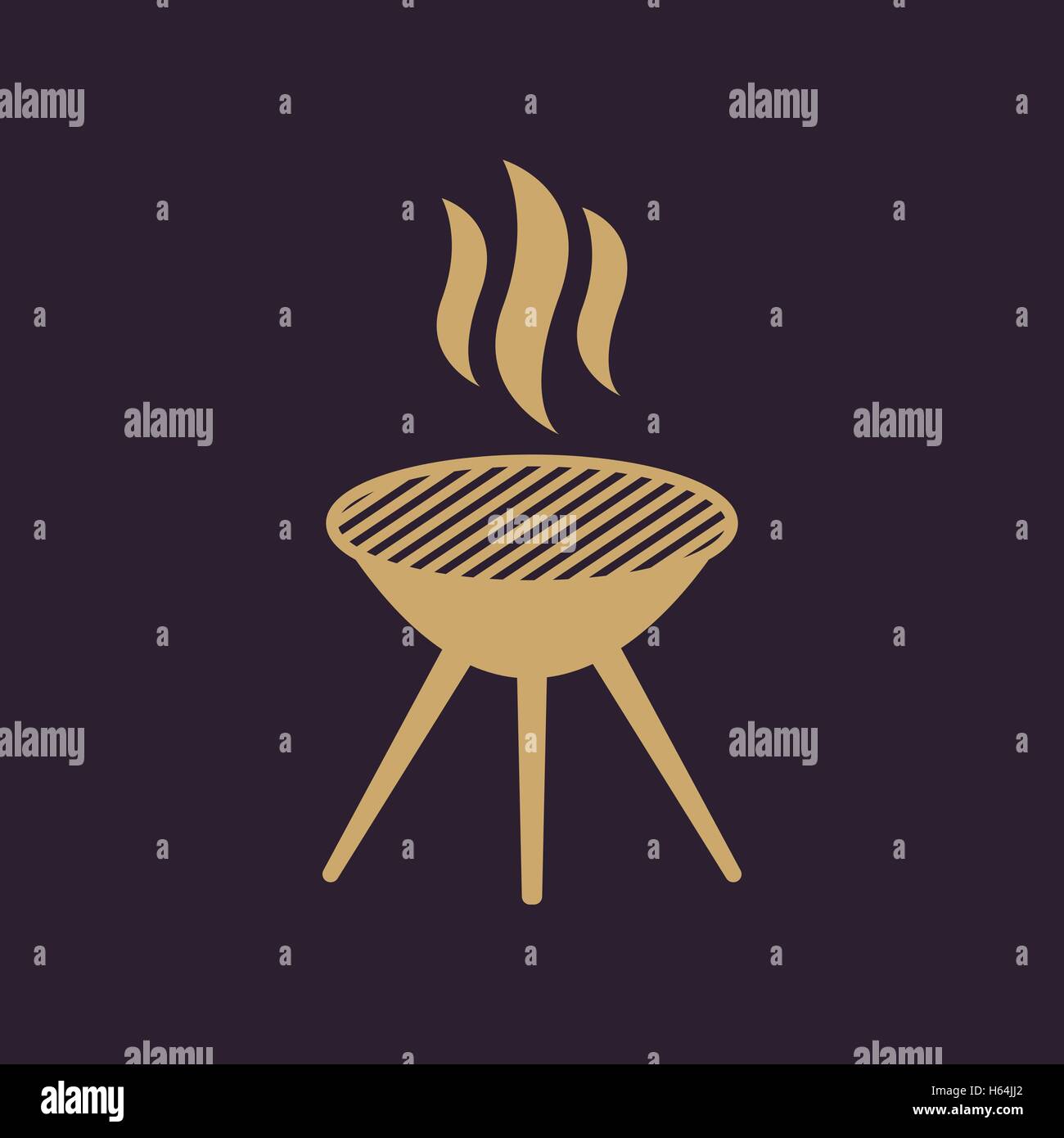 The grill icon. Barbecue and picnic, barbeque symbol. Flat Stock Vector ...