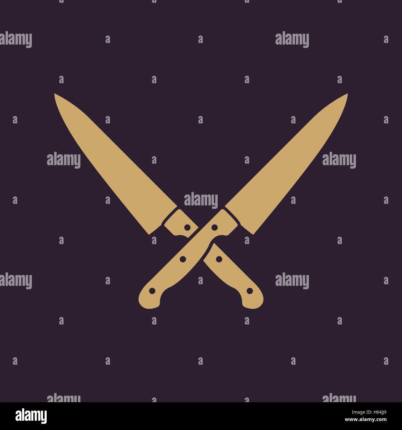 The crossed knives icon. Knife and chef, kitchen symbol. Flat Stock ...