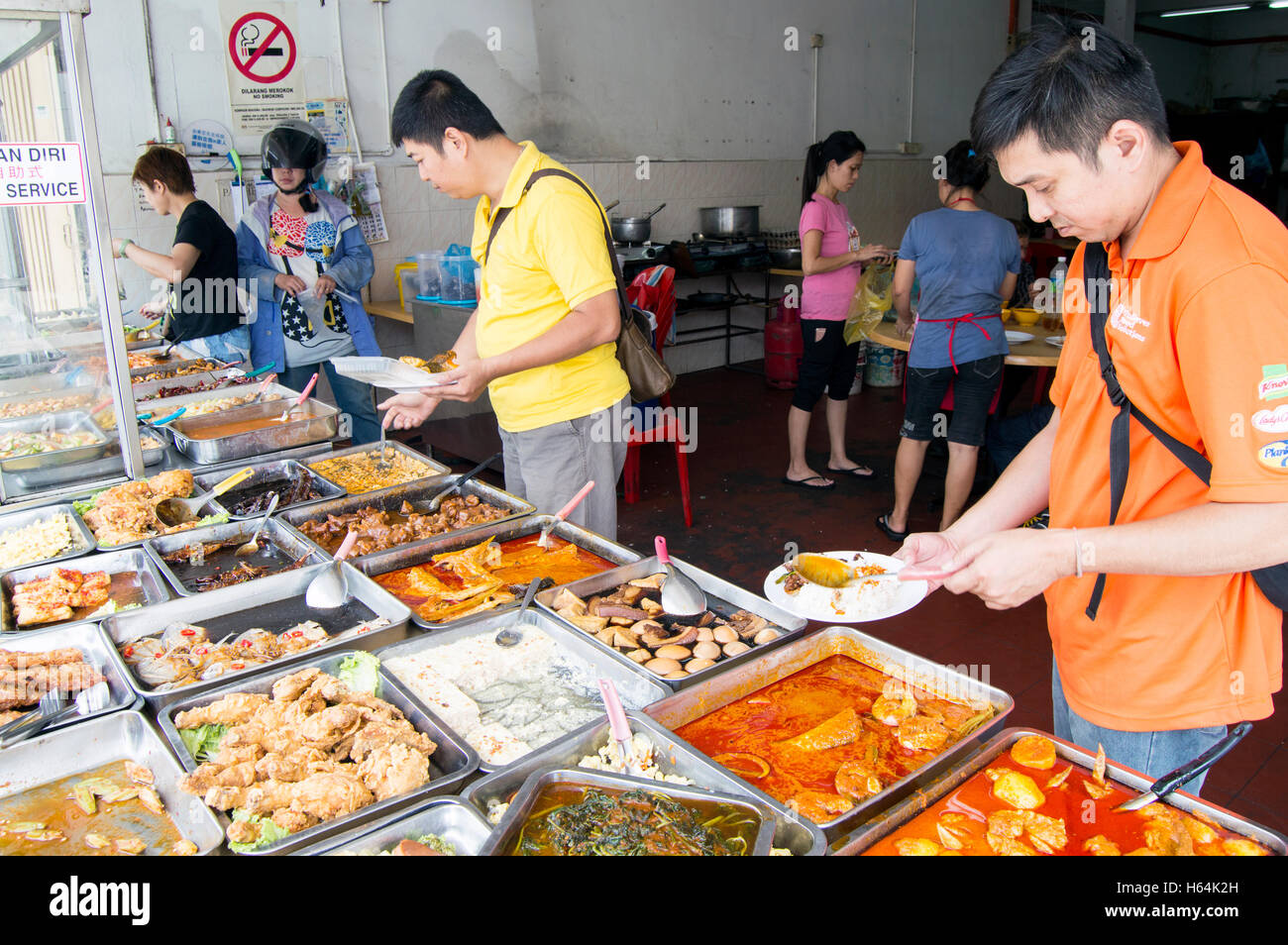 Pre-cooked food, restaurant, Lebuh Chulia, Georgetown, Penang, Malaysia ...