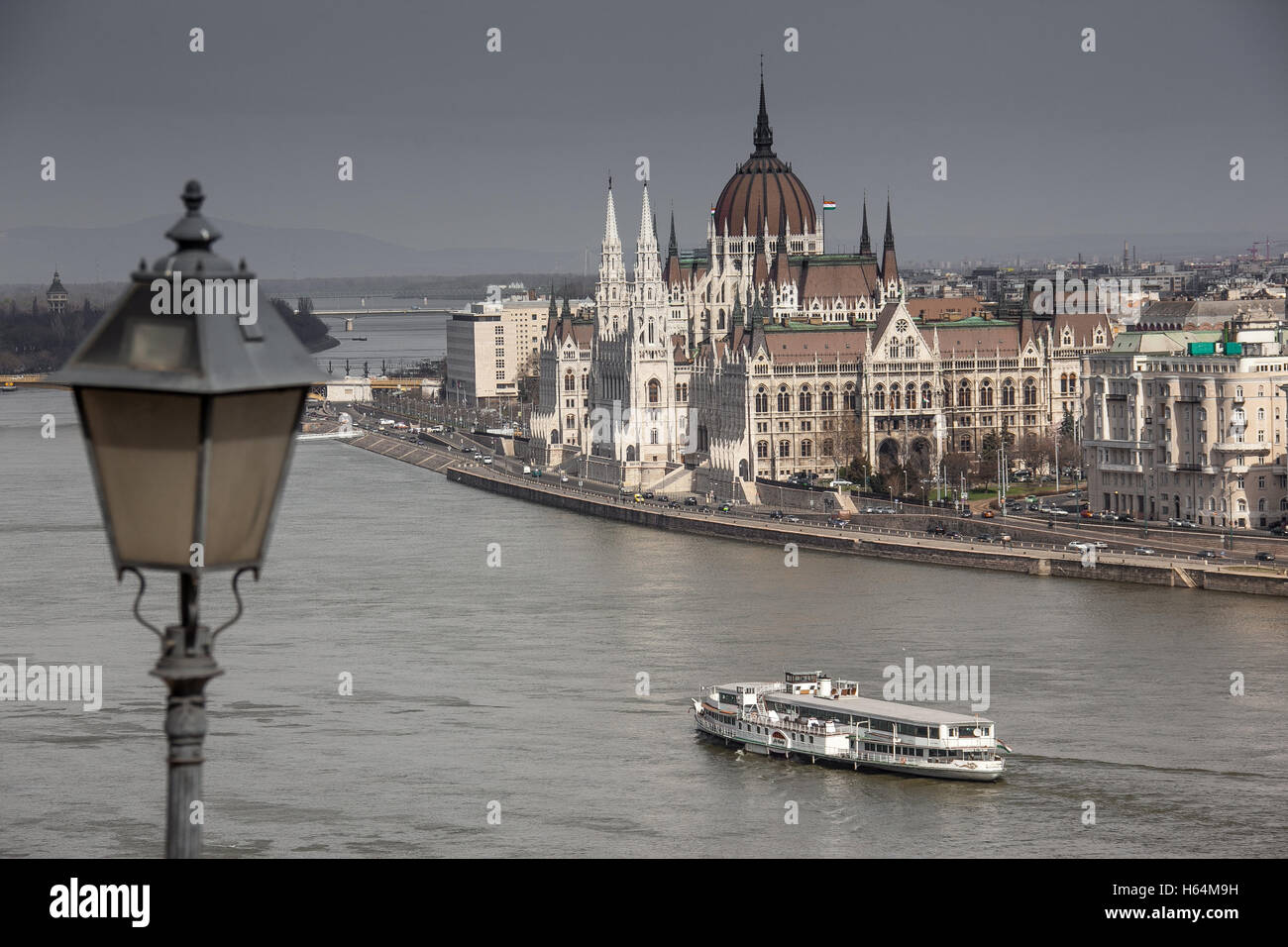 Budapest, capital of Hungary, view of the Parliament from the Palace ...