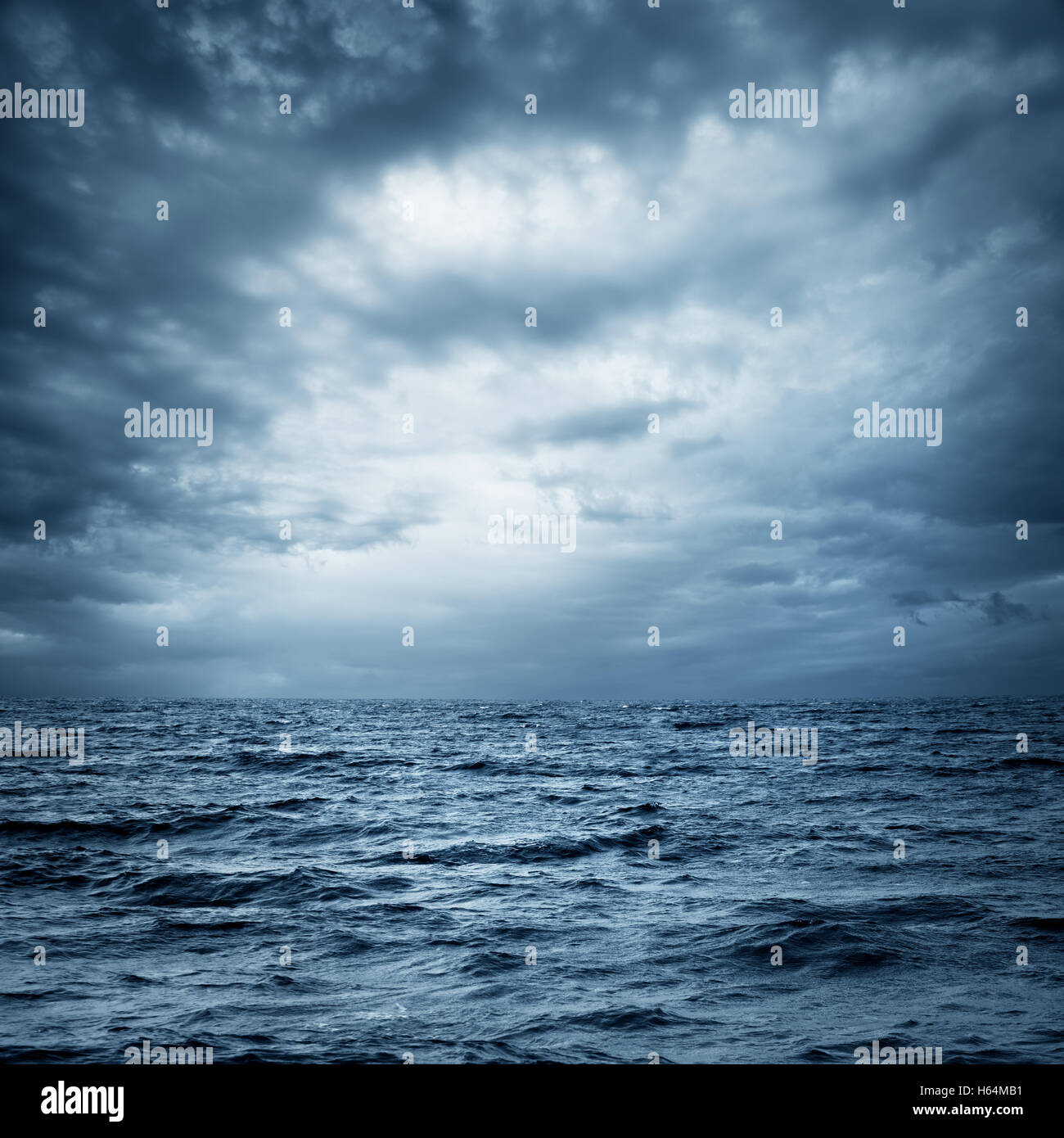 Stormy Sea and Sky. Dark Dramatic Background Stock Photo - Alamy