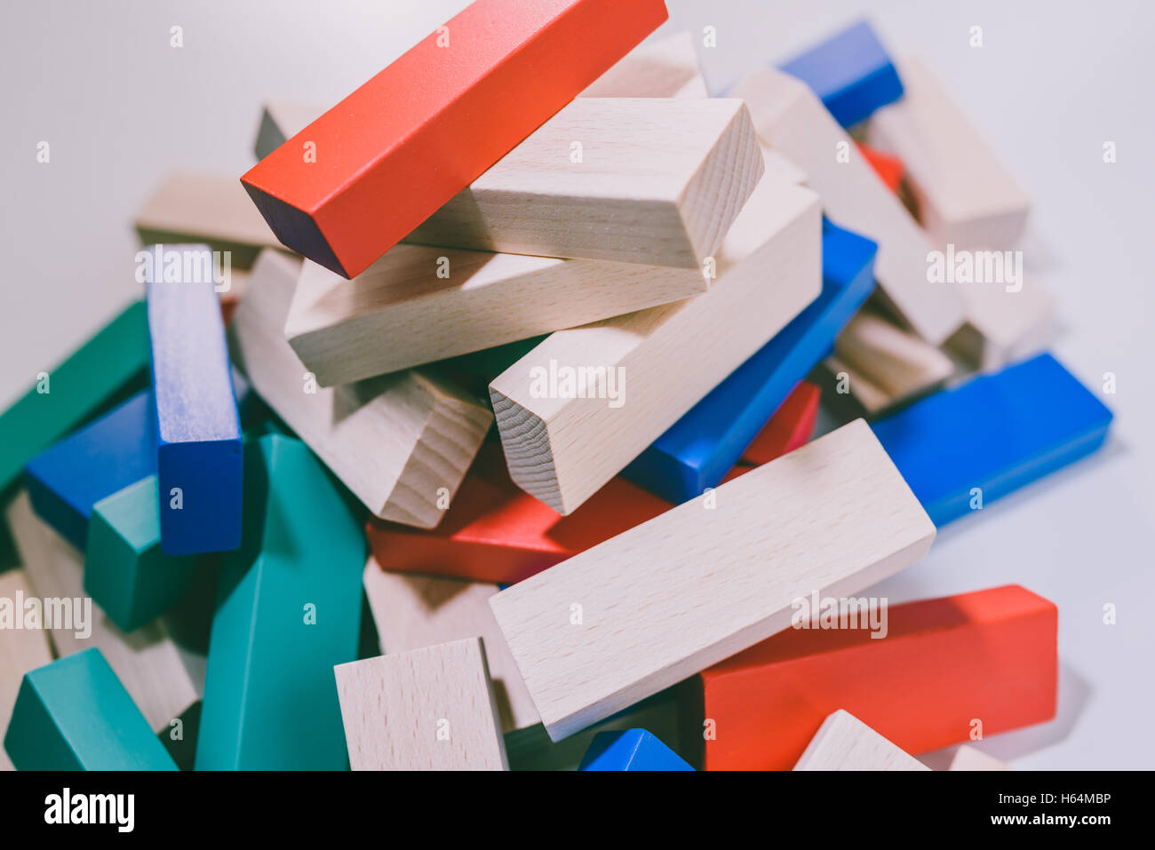 Wood pieces game Stock Photo - Alamy