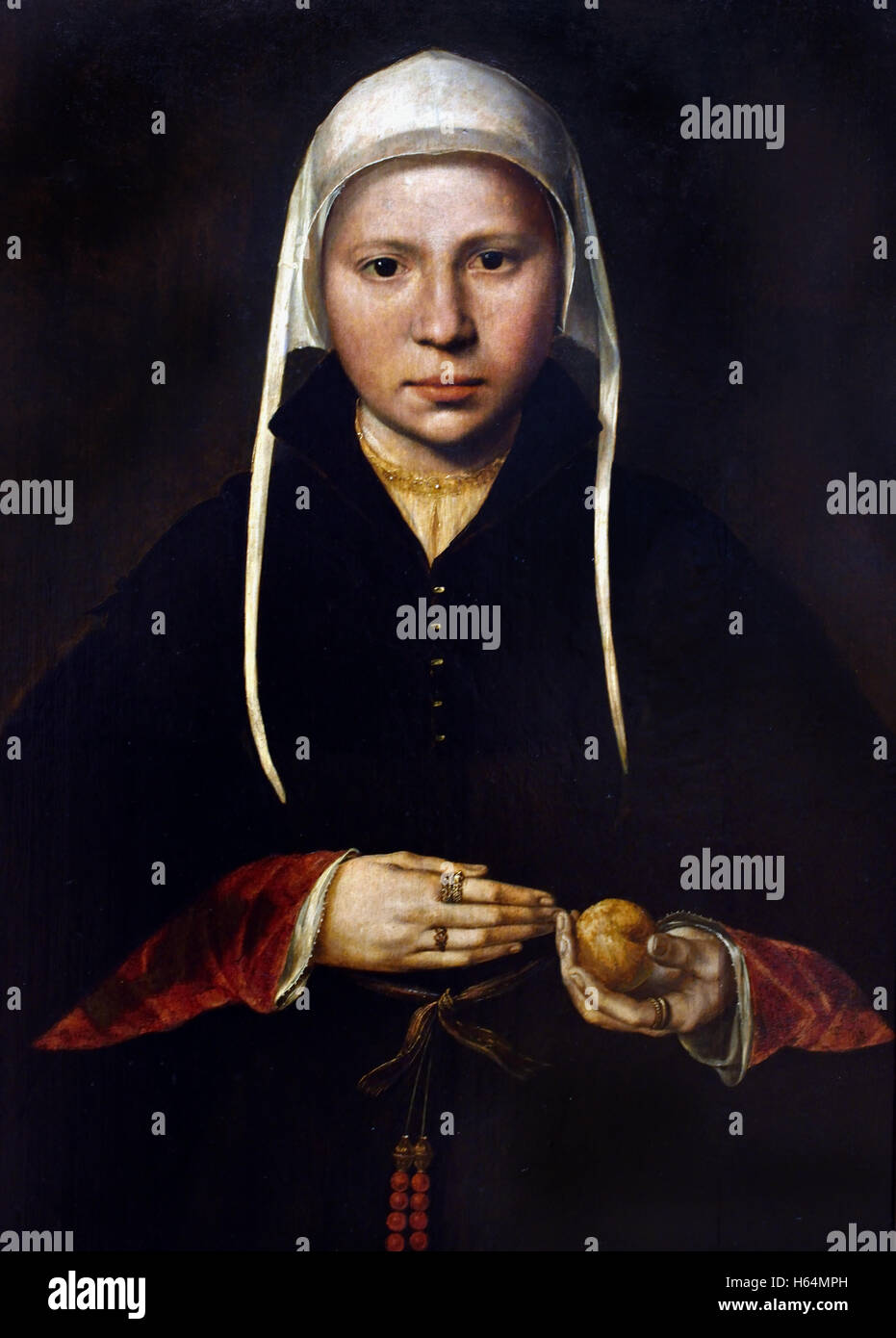 Young woman 1540 dutch netherlands museum painting hi-res stock ...