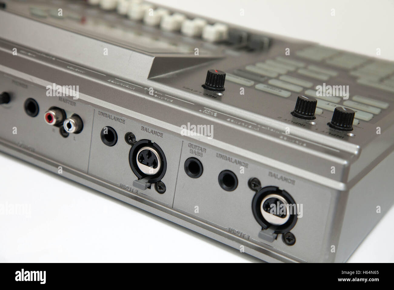 The xlr and jack inputs of a small mixing desk Stock Photo - Alamy